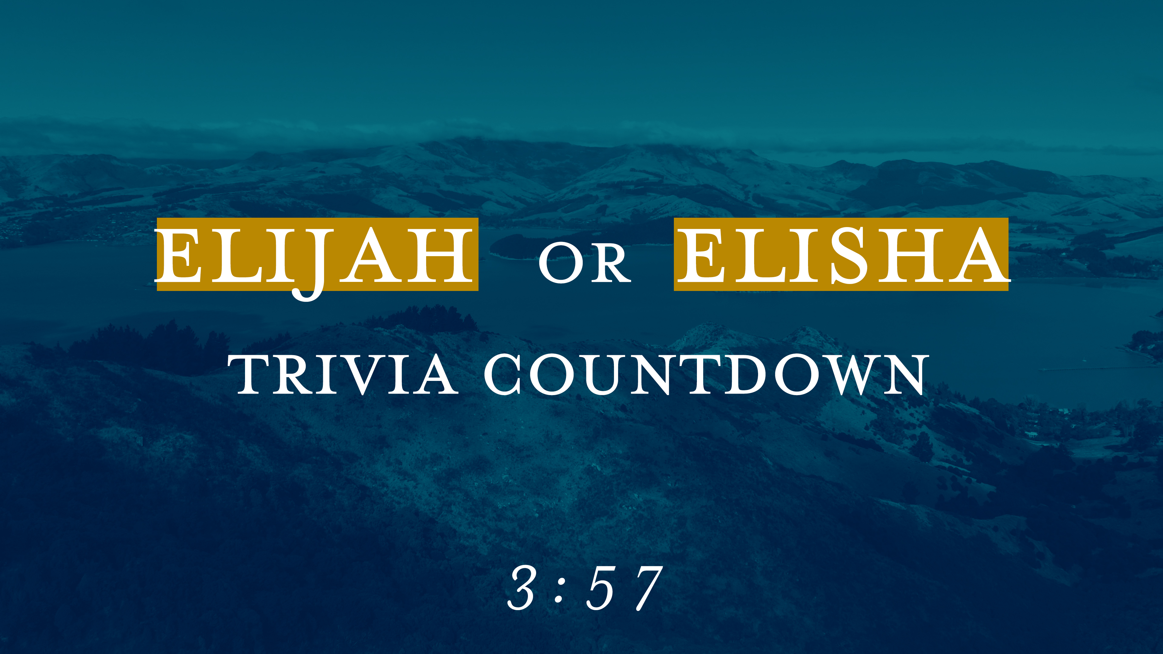 Elijah Or Elisha Trivia Countdown | Shift Worship | Playback Media Store