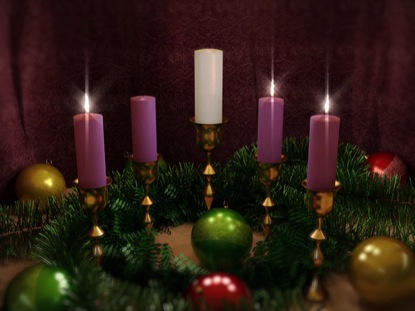 three advent candles