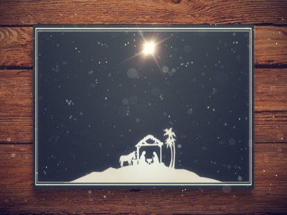 christmas manger background loop