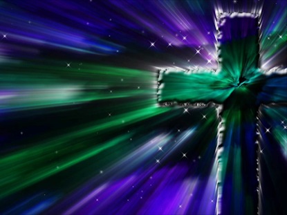 Purple-Green-Blue Cross | Vision 111 | WorshipHouse Media