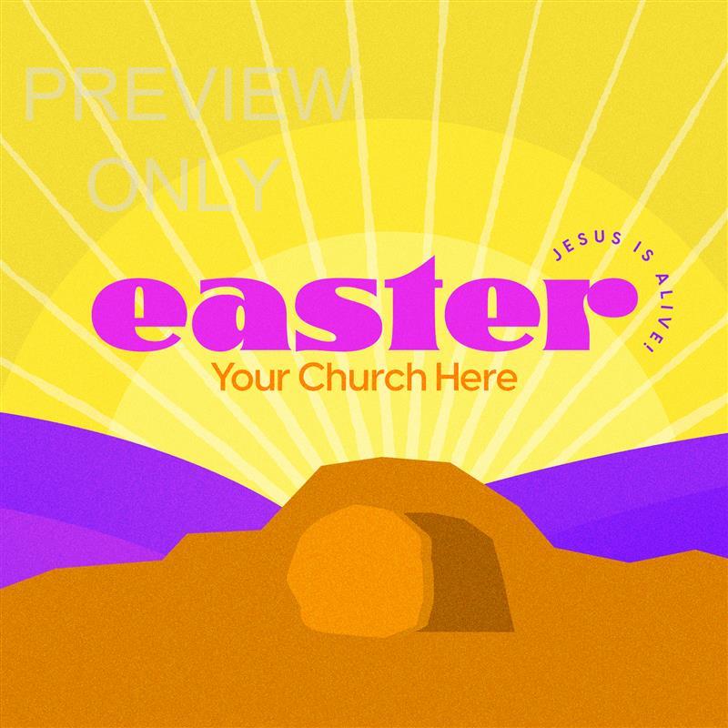 Easter Resurrection Sunday Social Graphic Title | Church Visuals ...