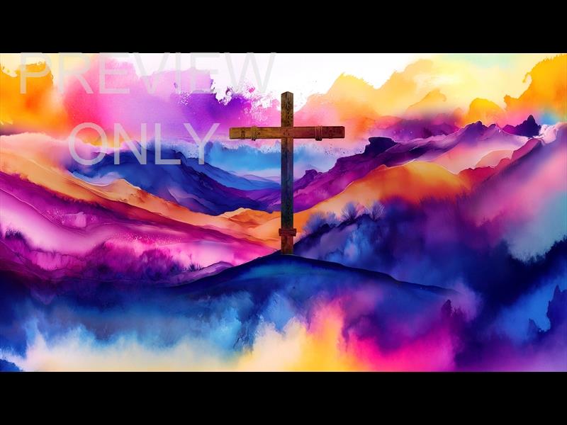 Easter Color Cross Still | Life Scribe Media | WorshipHouse Media