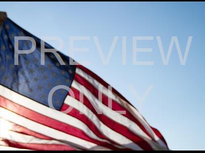 American Flag To The Left In The Sky Blurred | Sparrow Stock | Playback ...